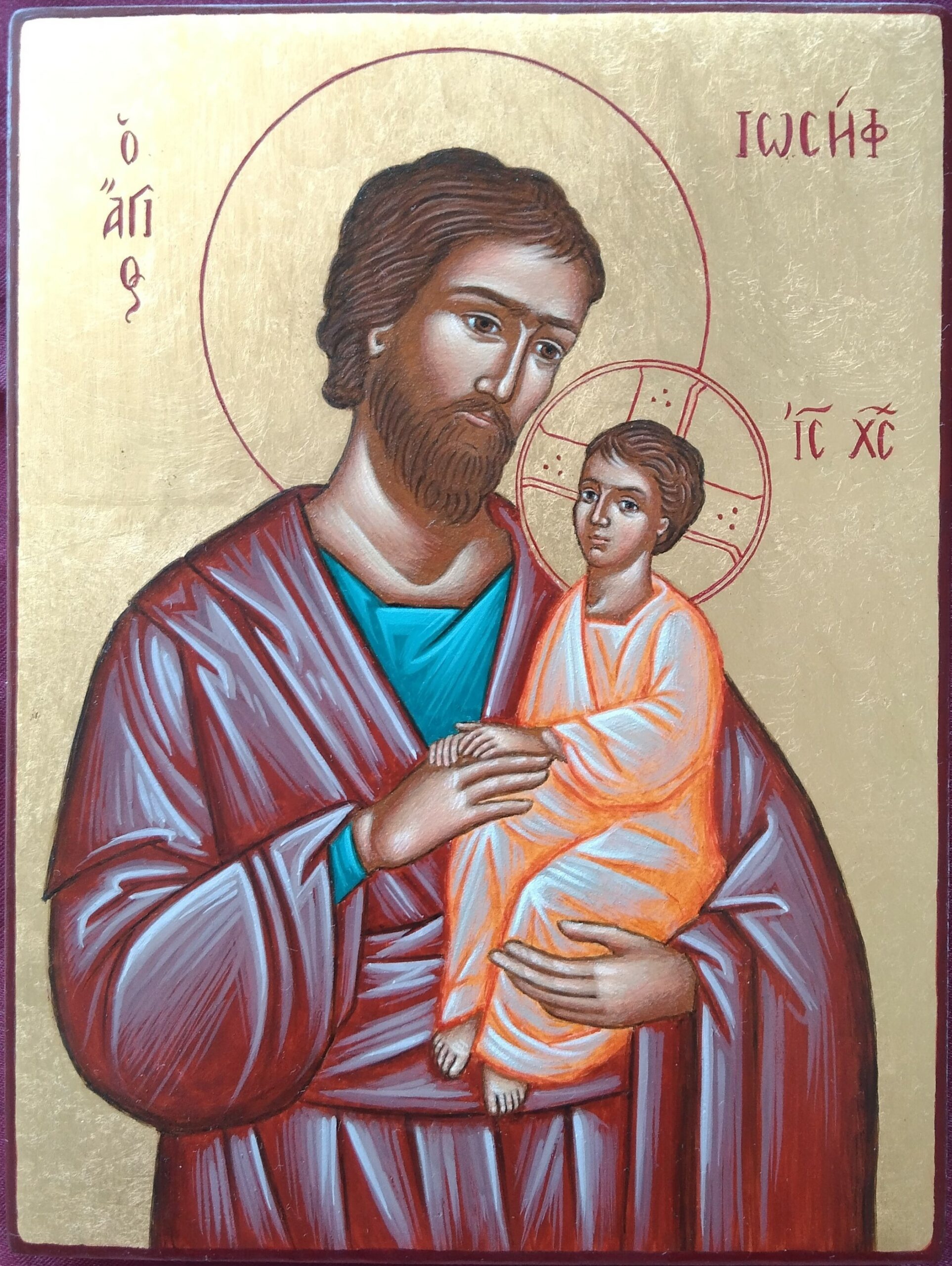 Icône de Saint Joseph et l'Enfant Jésus - Icônes traditionnelles et ...